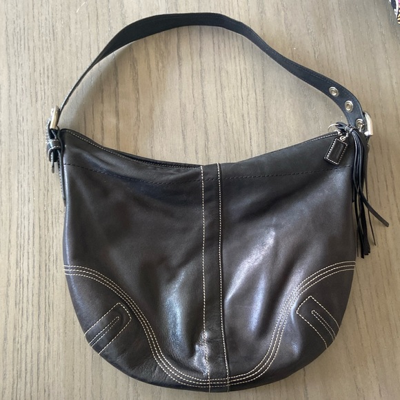 Coach | Bags | Vintage Y2k Coach Boho Black Leather Shoulder Bag | Poshmark